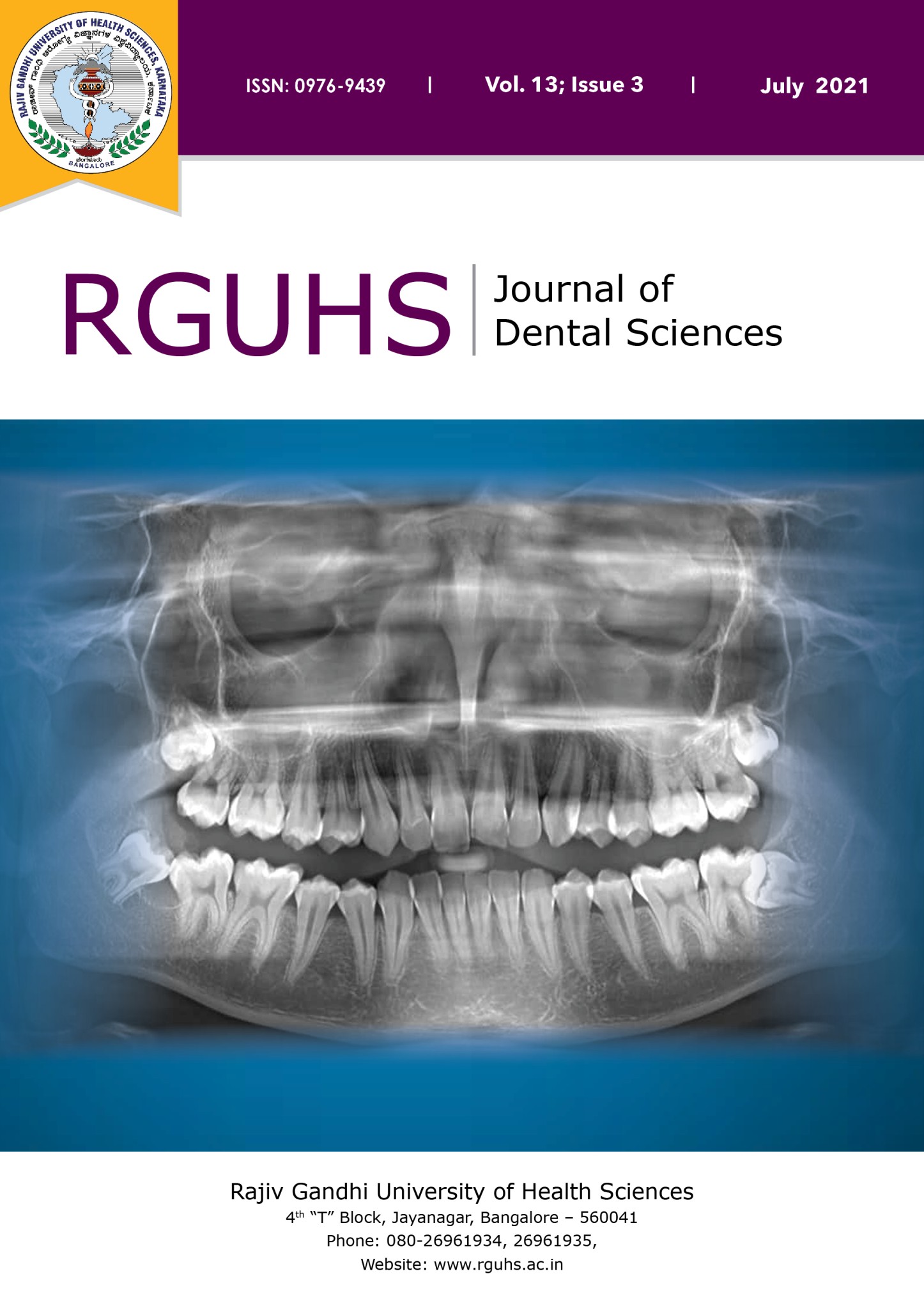 Article Processing Fee | RGUHS Journal of Dental Sciences | Journal Grid