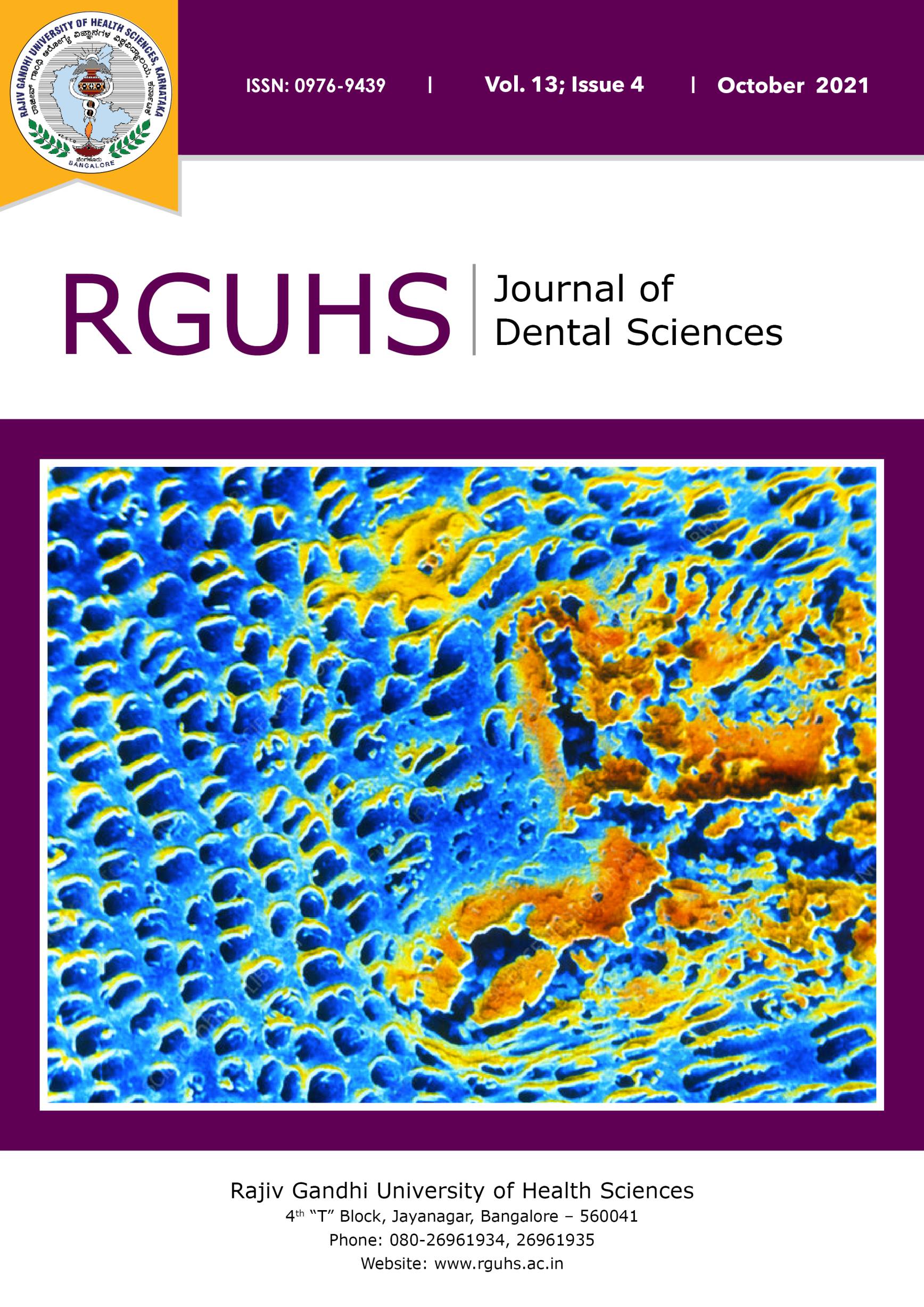 Home | RGUHS Journal of Dental Sciences | Journal Grid